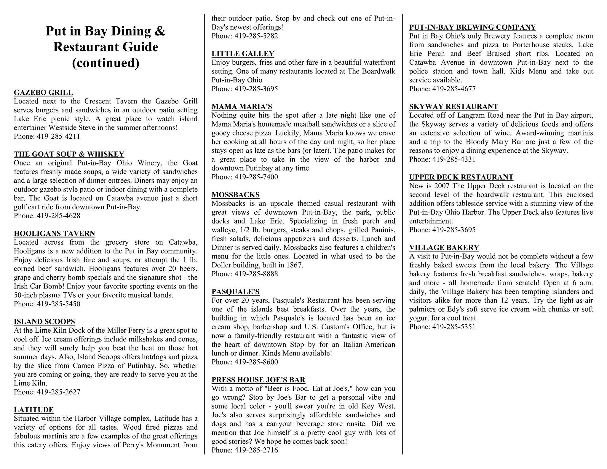 Put-in-Bay Island Guide | PDF | Travel