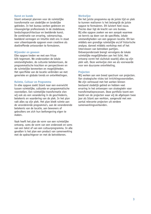 Portfolio Islant atelier voor stedebouw inleiding | PDF