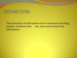 Information Security Lecture #1 ppt | PPTX