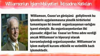 NOBEL EKONOMİ ÖDÜLÜ SAHİBİ OLIVER WILLIAMSON ve İŞLEM MALİYETLERİ ...