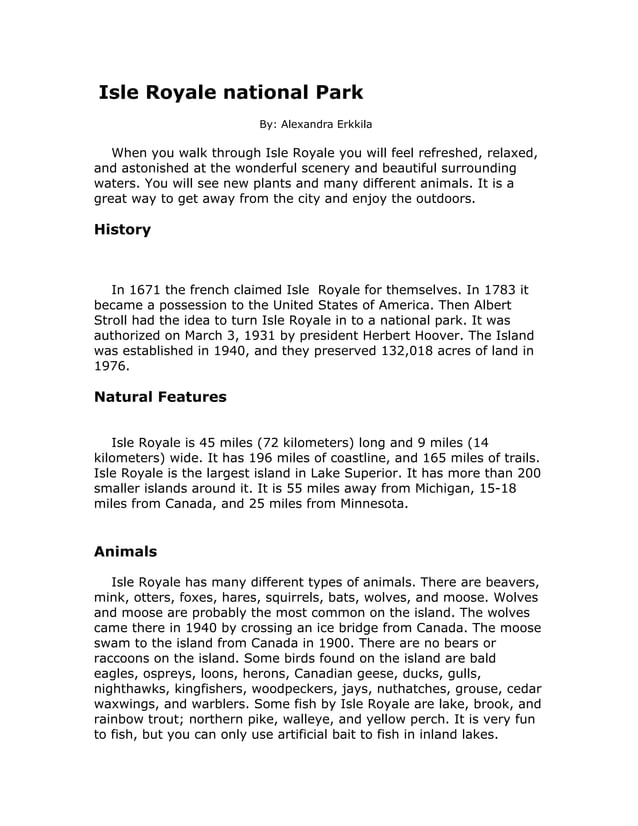 Isle royale national_park | DOC