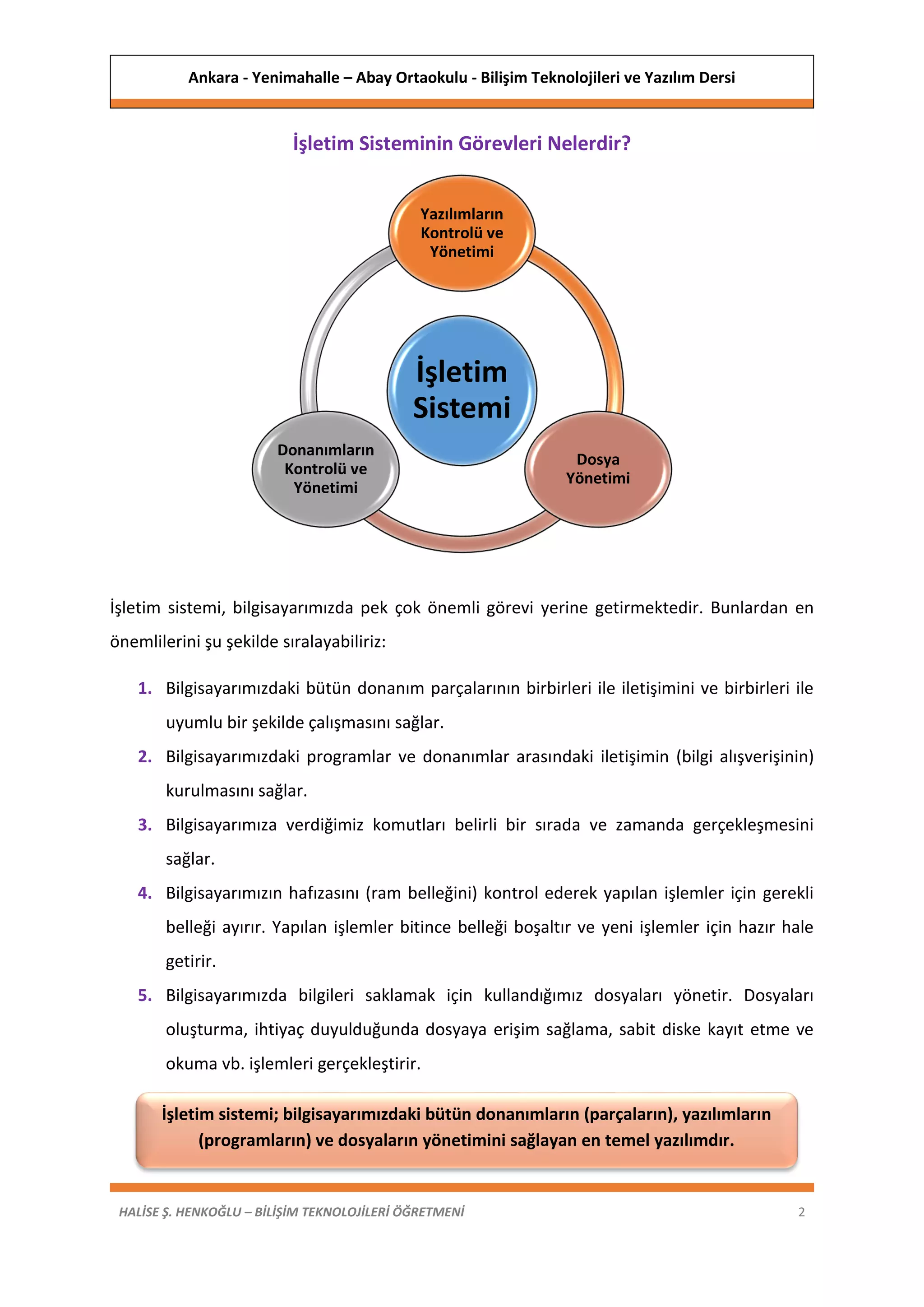 İŞLETİM SİSTEMLERİ | PDF