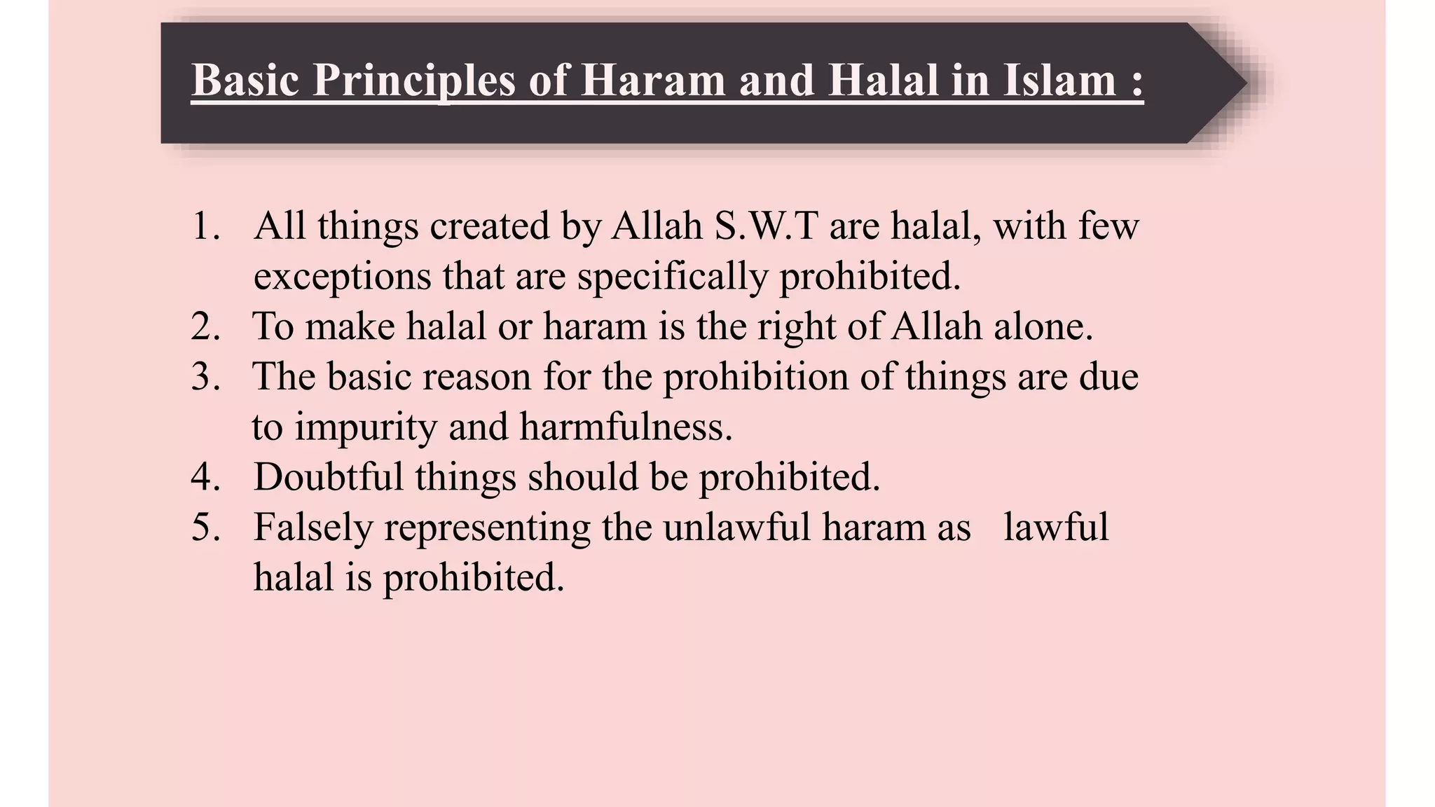 Basic Principles Of Haraam And Halaal | PPTX