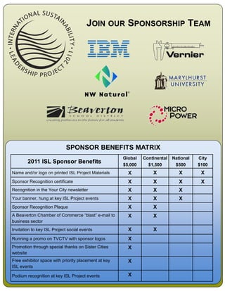 Isl Sponsor Flier (2 17 11) | PDF | Non-Profit Organizations | Industries