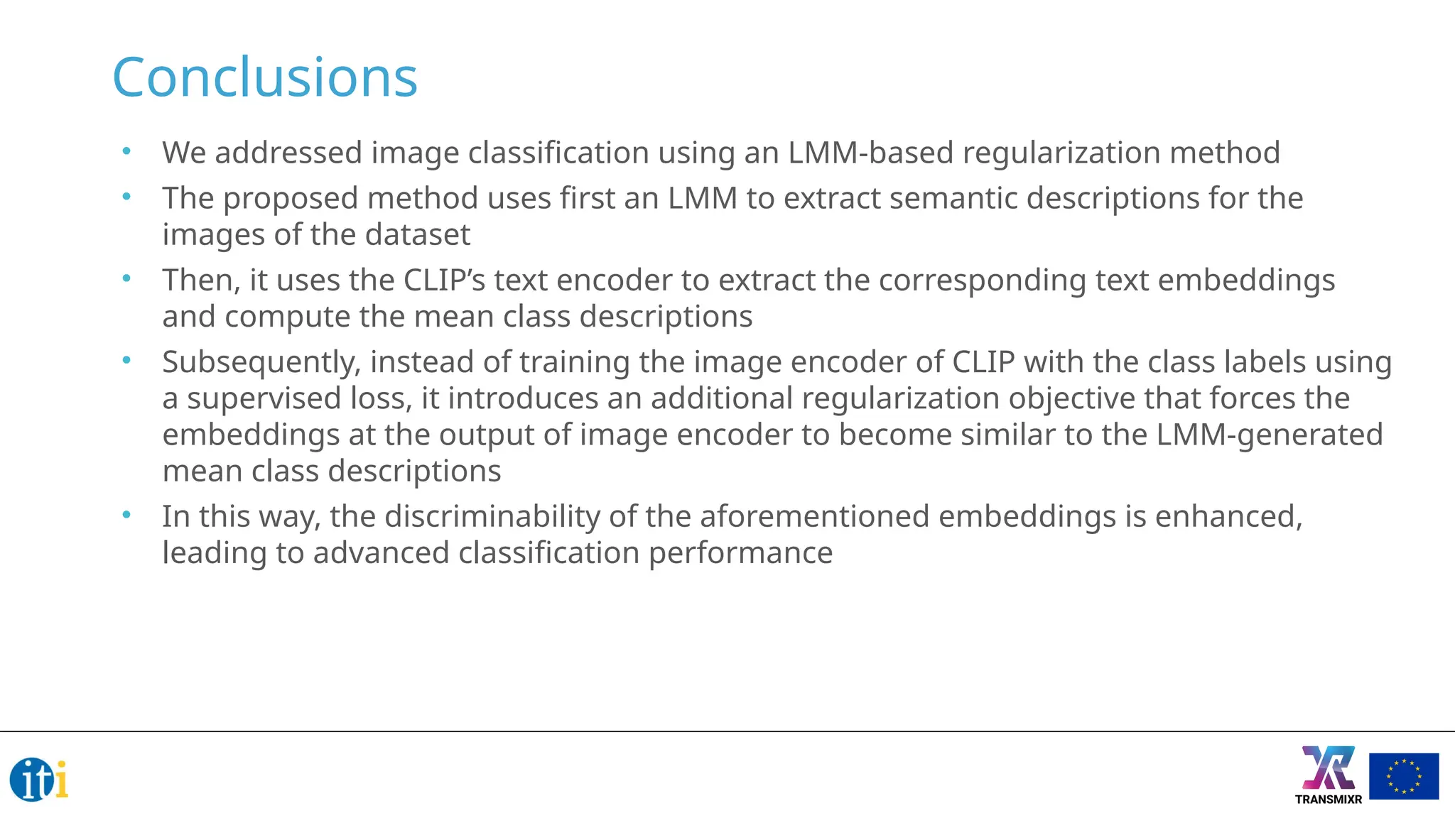 LMM-Regularized CLIP Embeddings for Image Classification | PPTX
