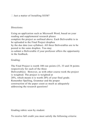 ISM3013 Final Project Assignment Project Assignment .docx