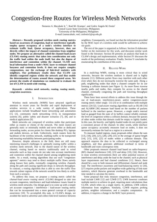 Congestion Free Routes for Wireless Mesh Networks | PDF