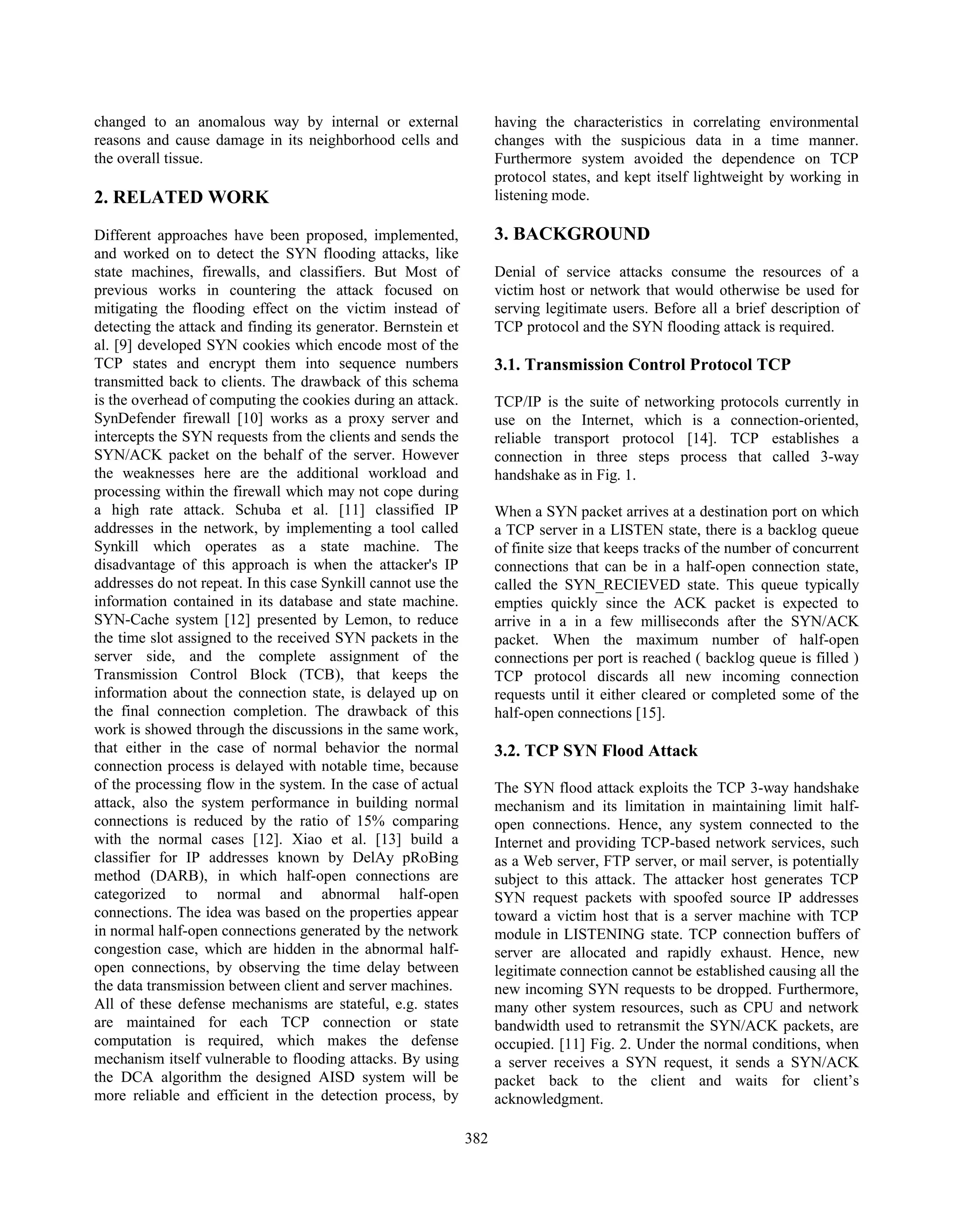 Design and Implementation of Artificial Immune System for Detecting Flooding Attacks | PDF