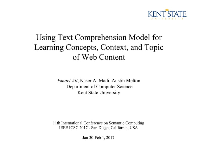 Using Text Comprehension Model for Learning Concepts, Context, and ...