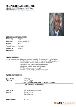 Ismail ibrahim resume | PDF
