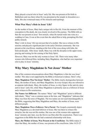 Is Mary Magdalene Jesus’ MotherMary Magdalene holds a special and ...