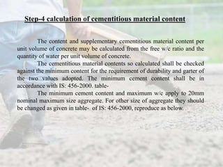 Is mathod of concrete mix design | PPTX