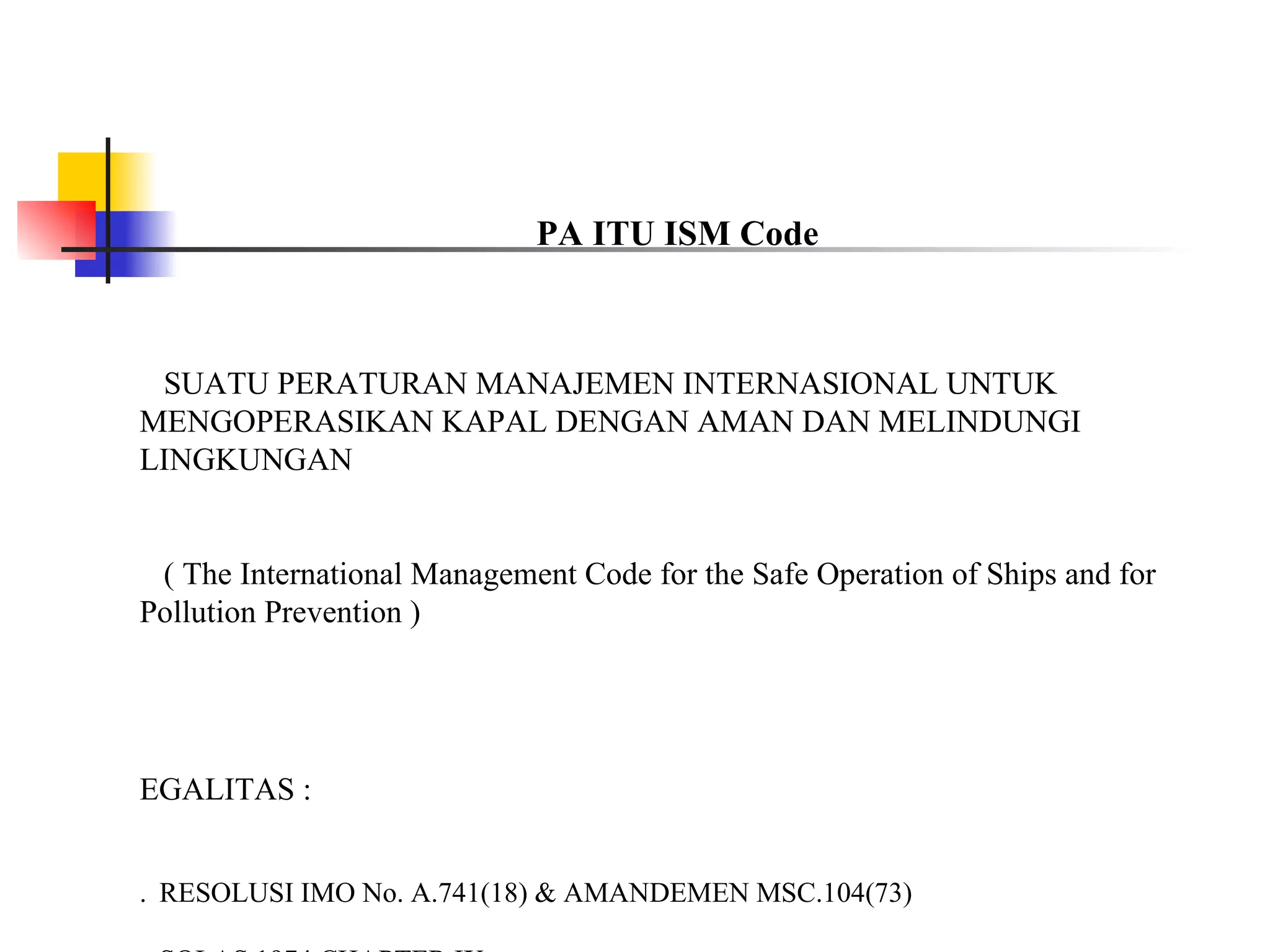 Ism Code | PPT