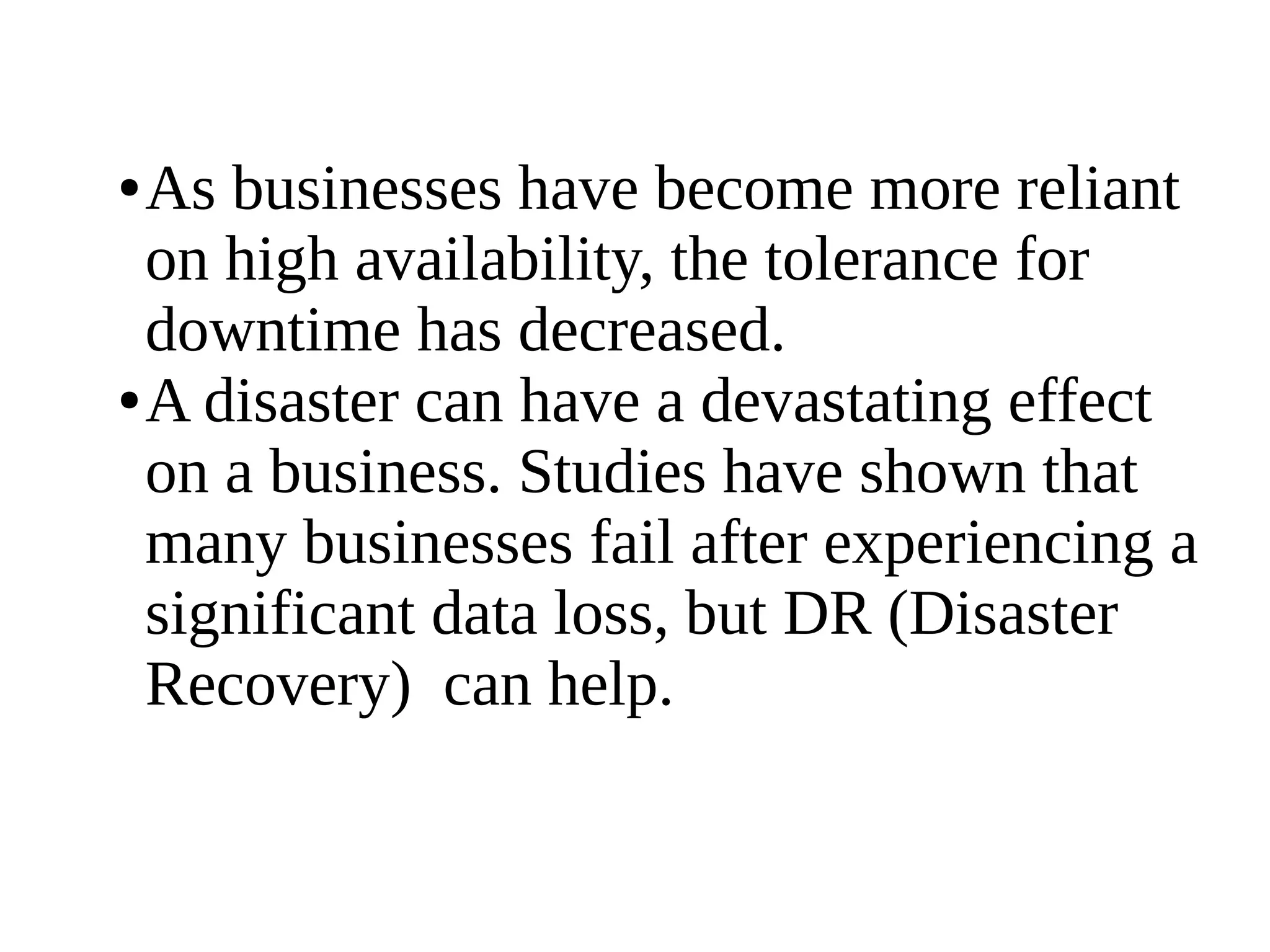 Information system managment disaster recovery | ODP