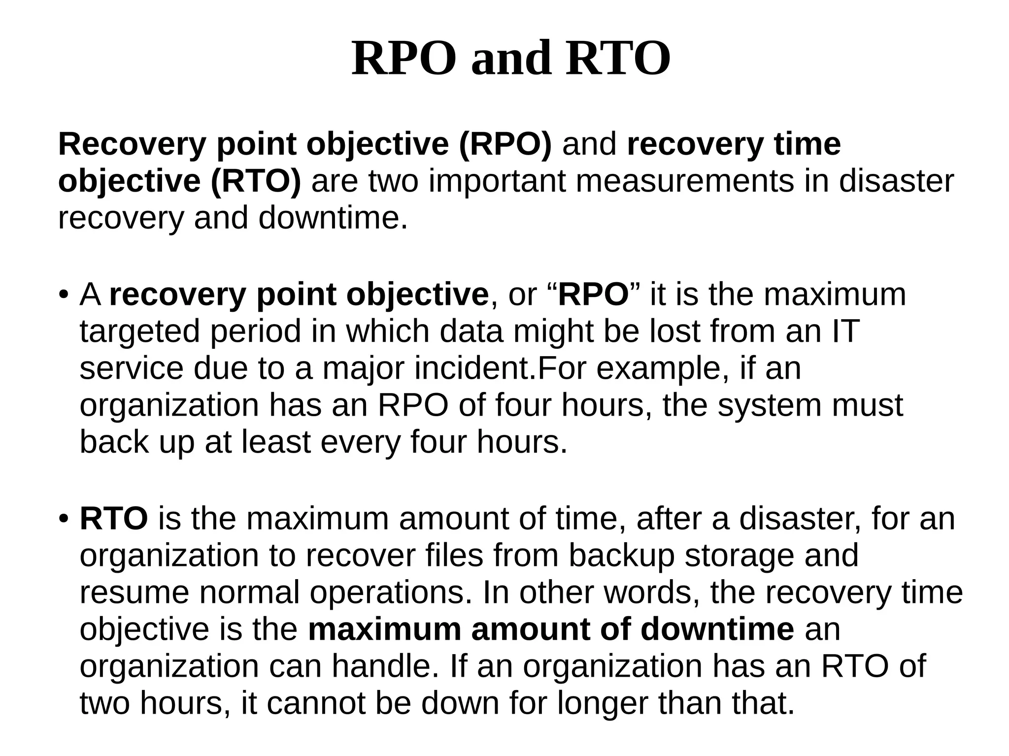 Information system managment disaster recovery | ODP
