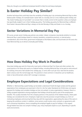 is Memorial Day a paid holiday? Explore common employer policies | PDF