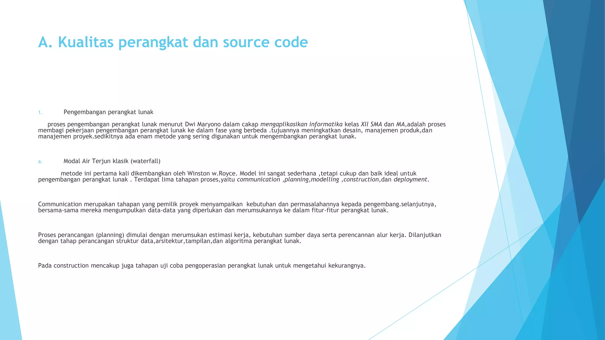 kualitas source code dan pengujian program | PPTX