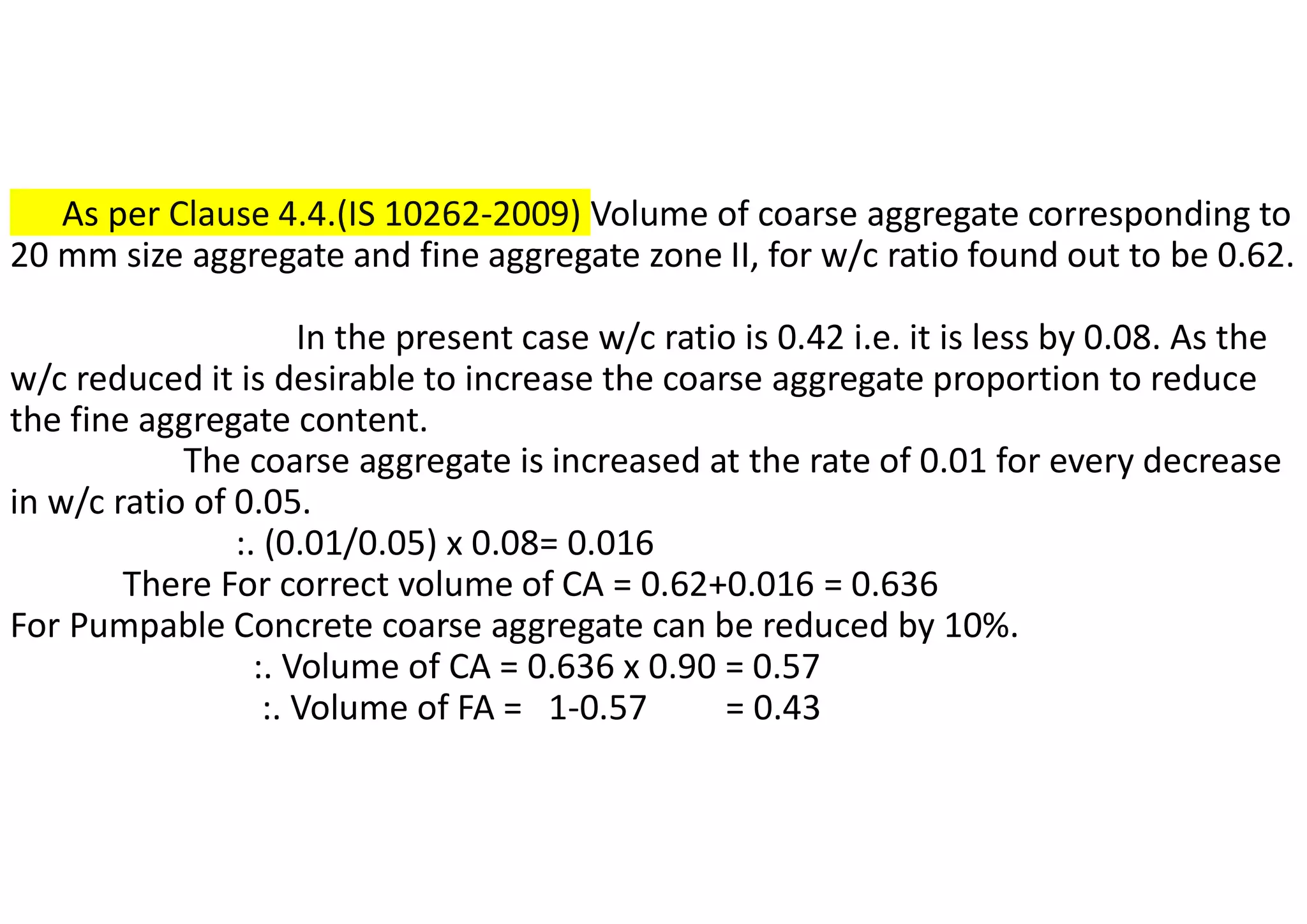 Indian standard method for mix design M45 | PDF