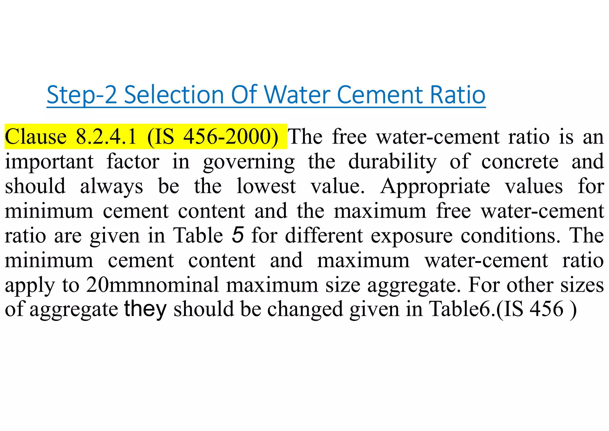 Indian standard method for mix design M45 | PDF