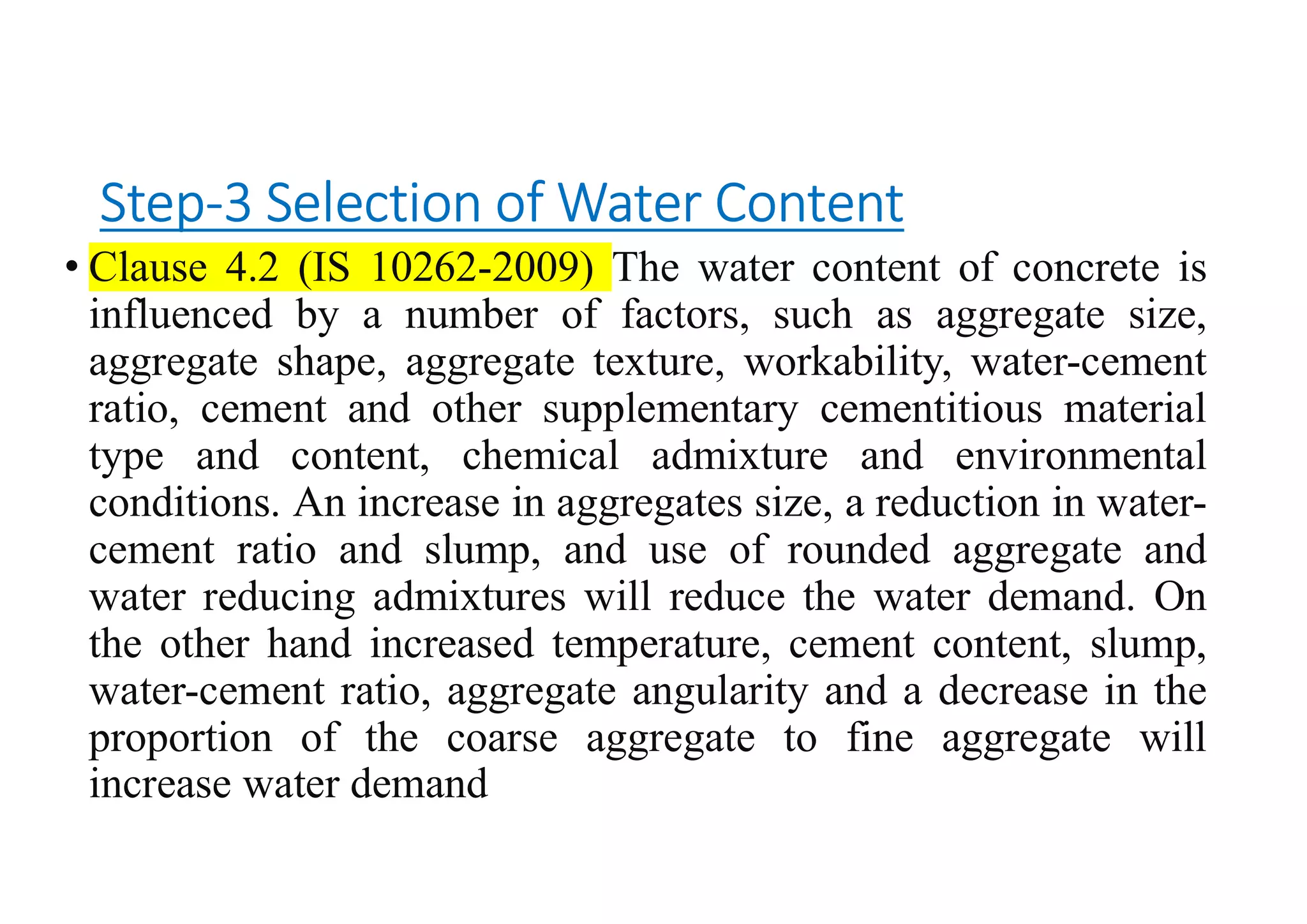 Indian standard method for mix design M45 | PDF