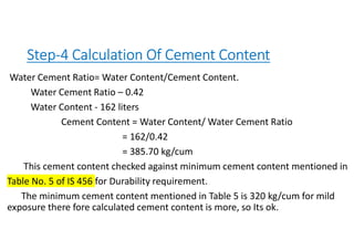 Indian standard method for mix design M45 | PDF