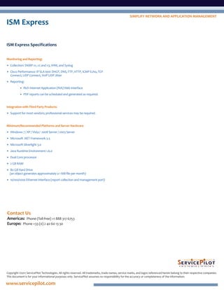 ServicePilot ISM Express Datasheet [EN] | PDF | Business Utilities ...