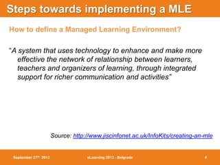 Information Systems & Managed Learning Environments - Integration work carried out at UniMC | PPT