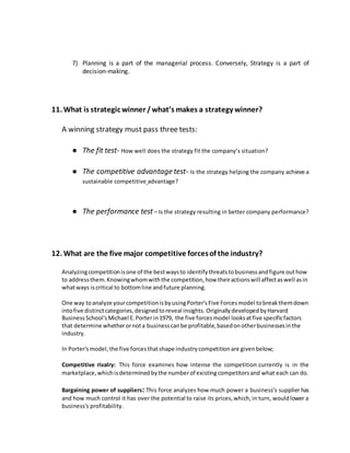 Intenational Strategic Management Questions notes | PDF