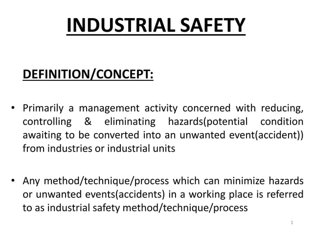 Industrial safety intro | PPT