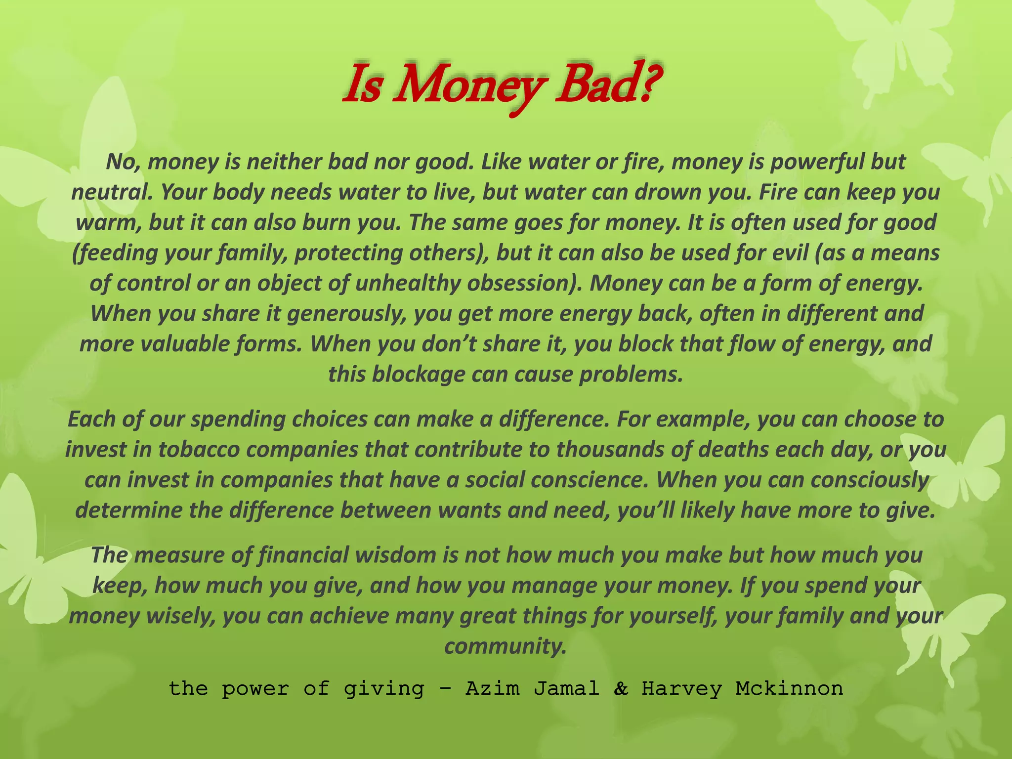 Is money bad | PPTX