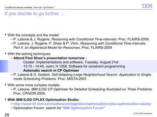 Conditional interval variables: A powerful concept for modeling and solving complex scheduling ...