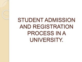 Student Registration in a University | PPTX