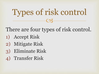 Risk Controlling in ISM | PPT