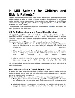 Is MRI Suitable for Children and Elderly Patients (1).docx