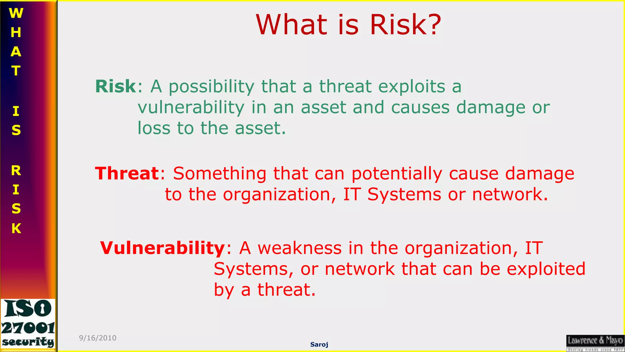 Isms awareness training | PPT