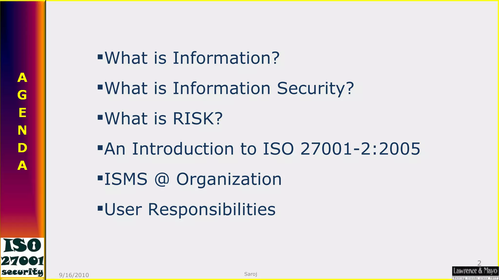 Isms awareness training | PPT