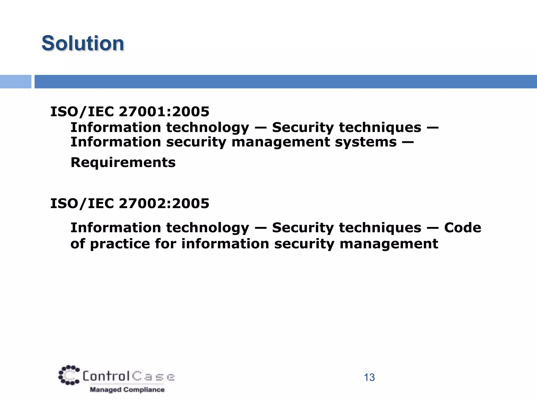 Information Security Management System ISO/IEC 27001:2005 | PPTX