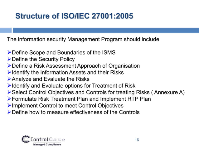 Information Security Management System ISO/IEC 27001:2005 | PPTX