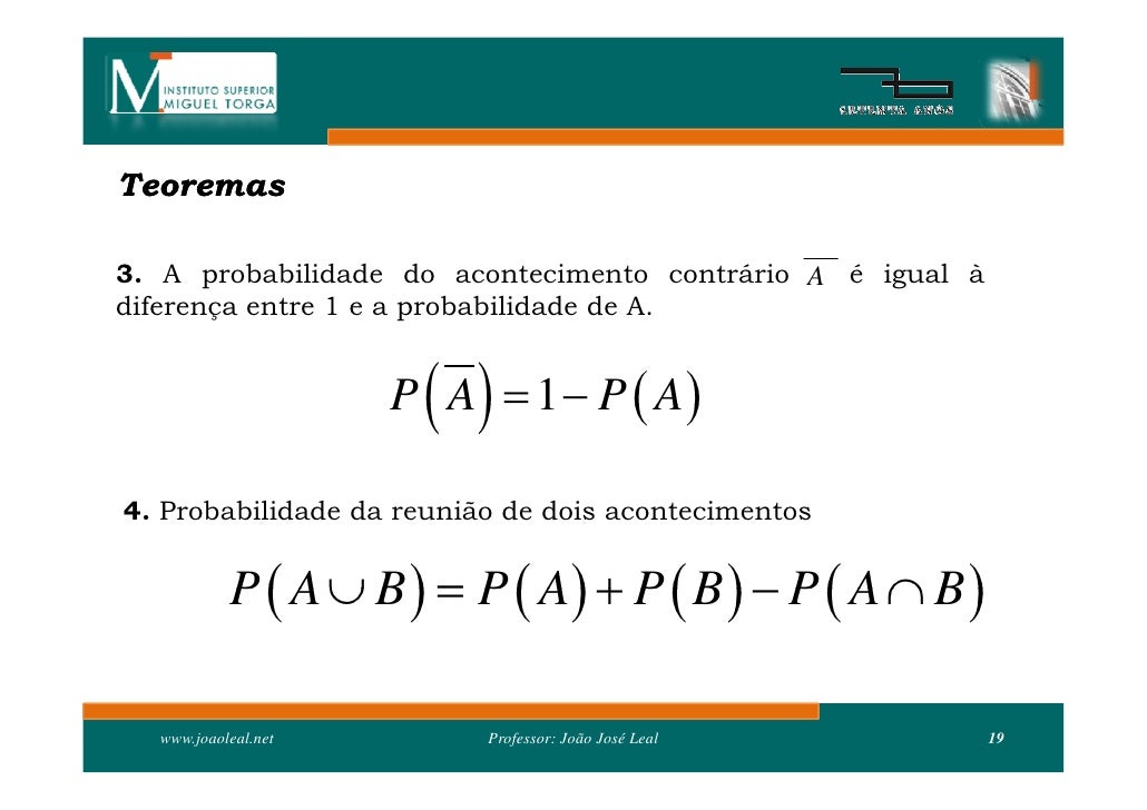 Probabilidades - parte 2 (ISMT)