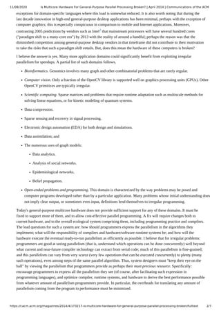 Is Multicore Hardware For General-Purpose Parallel Processing Broken ...