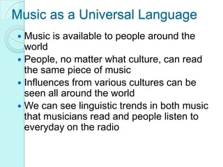 Is music a language | PPTX | Musicals | Genres