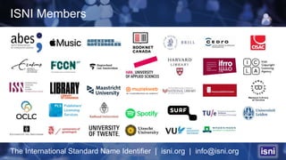ISNI : a persistent identifier for creatives and associated ...