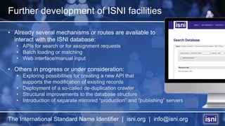 ISNI : a persistent identifier for creatives and associated ...