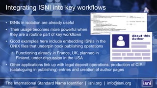ISNI : a persistent identifier for creatives and associated ...
