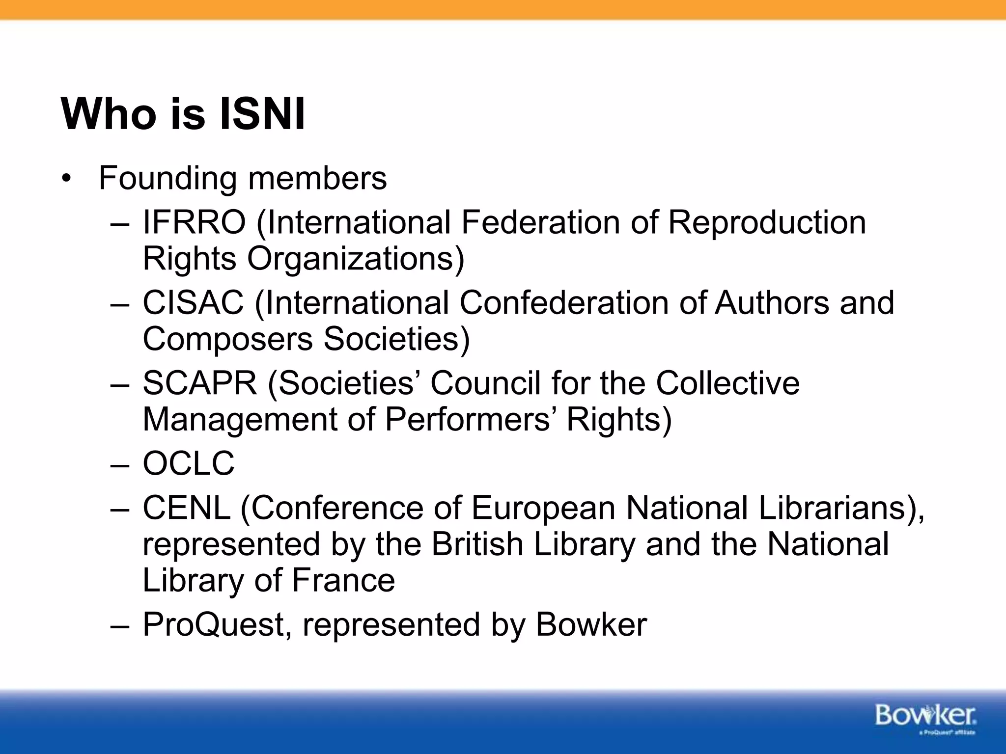 The International Standard Name Identifier (ISNI): A Close Look, with ...