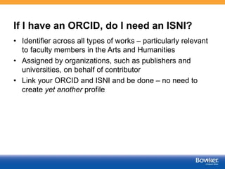The International Standard Name Identifier (ISNI): A Close Look, with ...