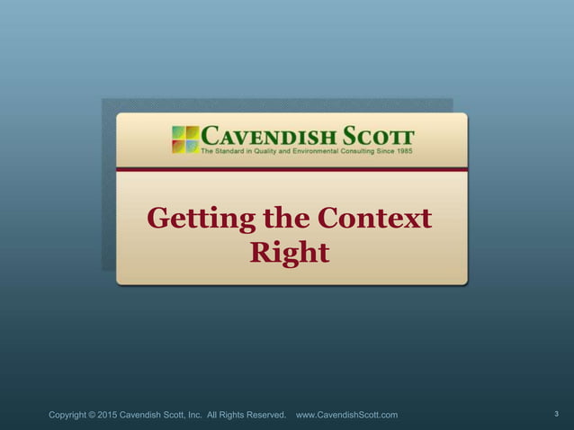 Getting The Contex Right: Using Simple SWOT Analysis to Address ISO ...