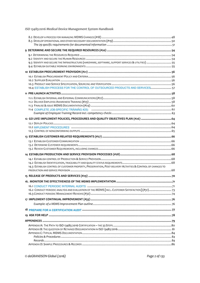 ISO 13485 Implementation Guide for Medical Device Management Systems (MDMS) | PDF | Business ...