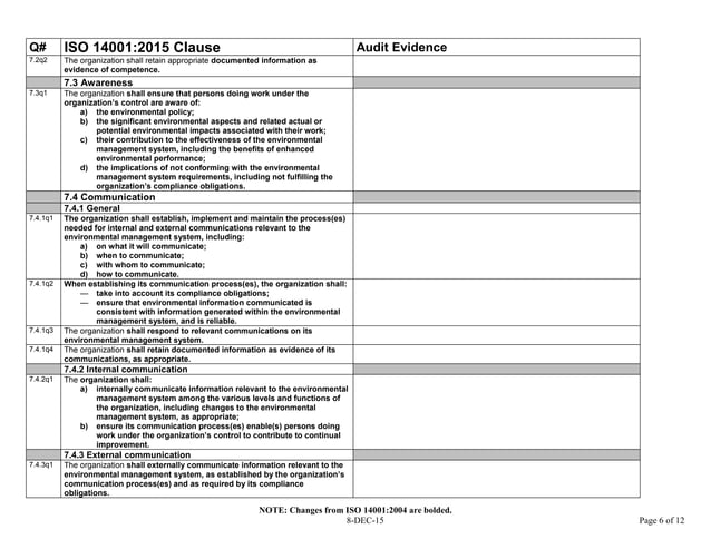 iso-14001-2015-checklist lead auditor .pdf | Environmental Services ...