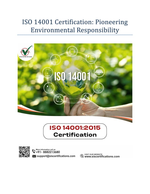 ISO 14001 Certification: Pioneering Environmental Responsibility | PDF